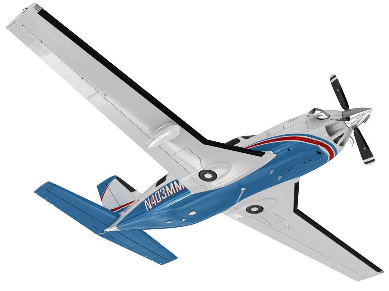 Piper Meridian 3D model rigged | CGTrader