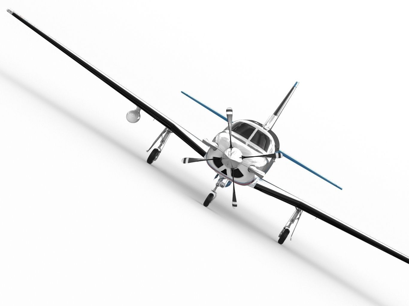 Piper Meridian 3D model rigged | CGTrader