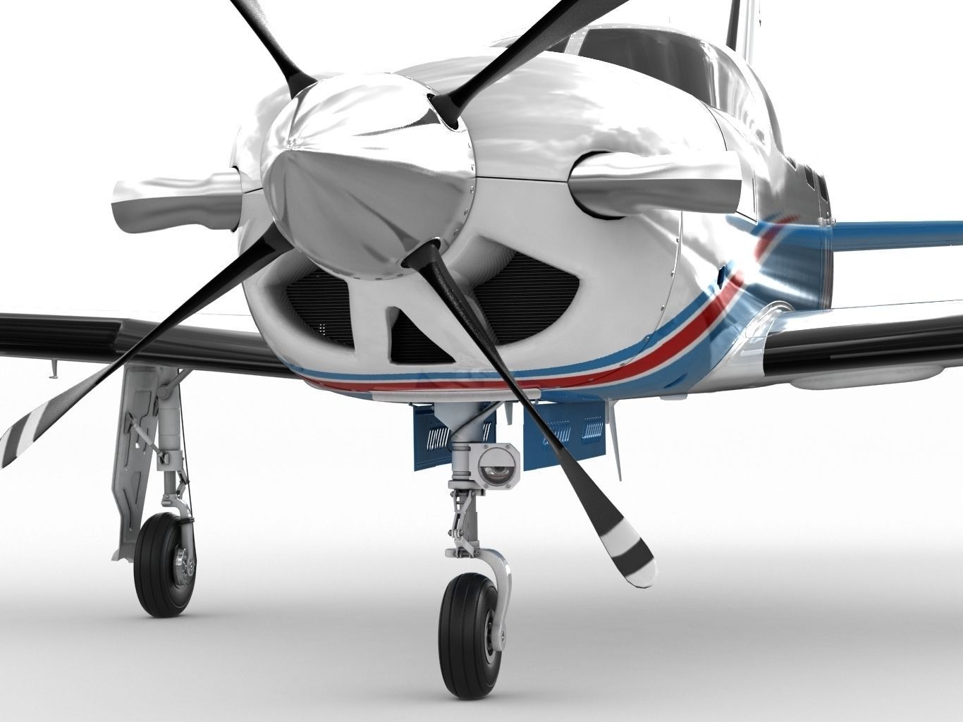 Piper Meridian 3D model rigged | CGTrader