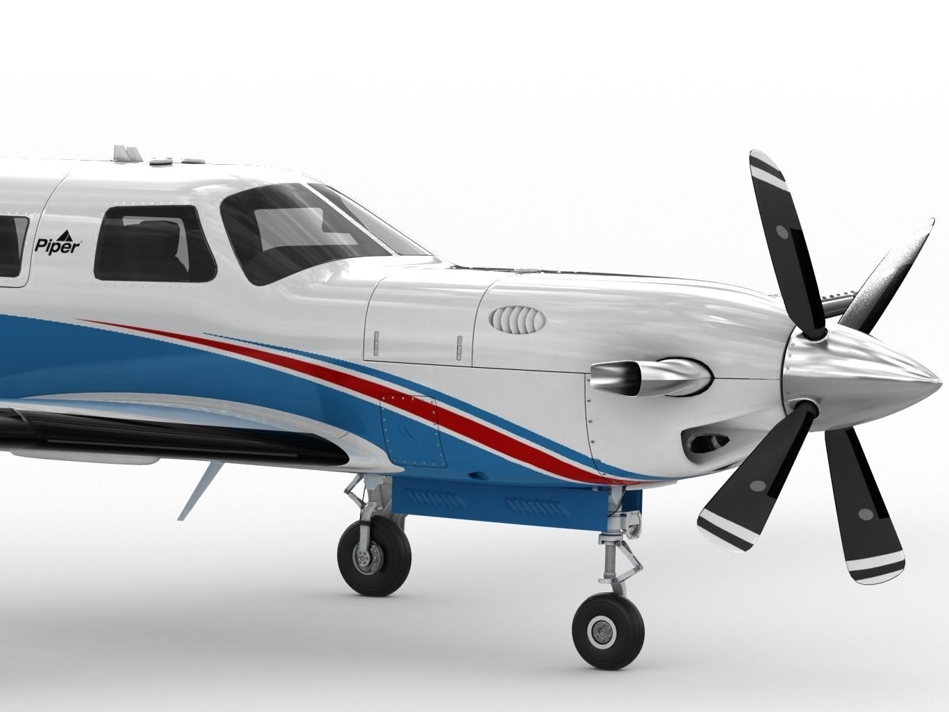 Piper Meridian 3D model rigged | CGTrader