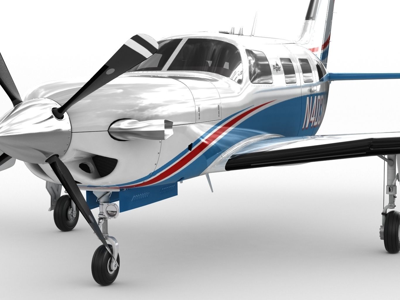 Piper Meridian 3D model rigged | CGTrader