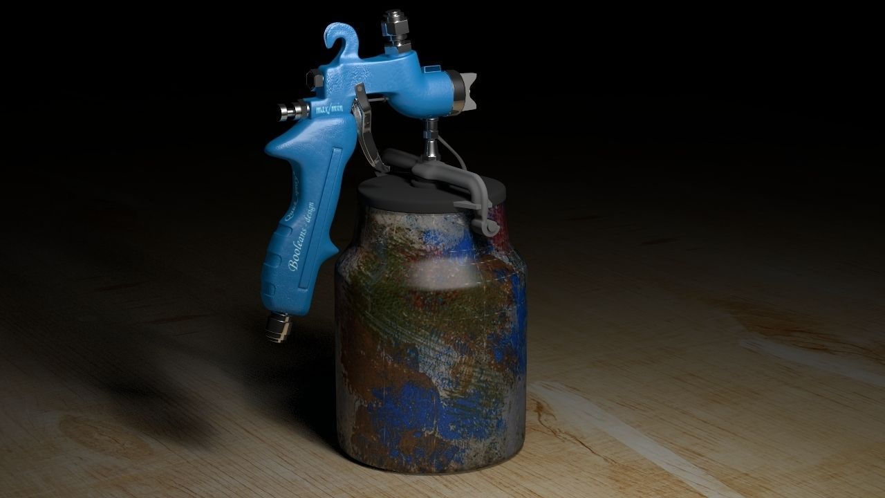 Pistol paint 3D model | CGTrader