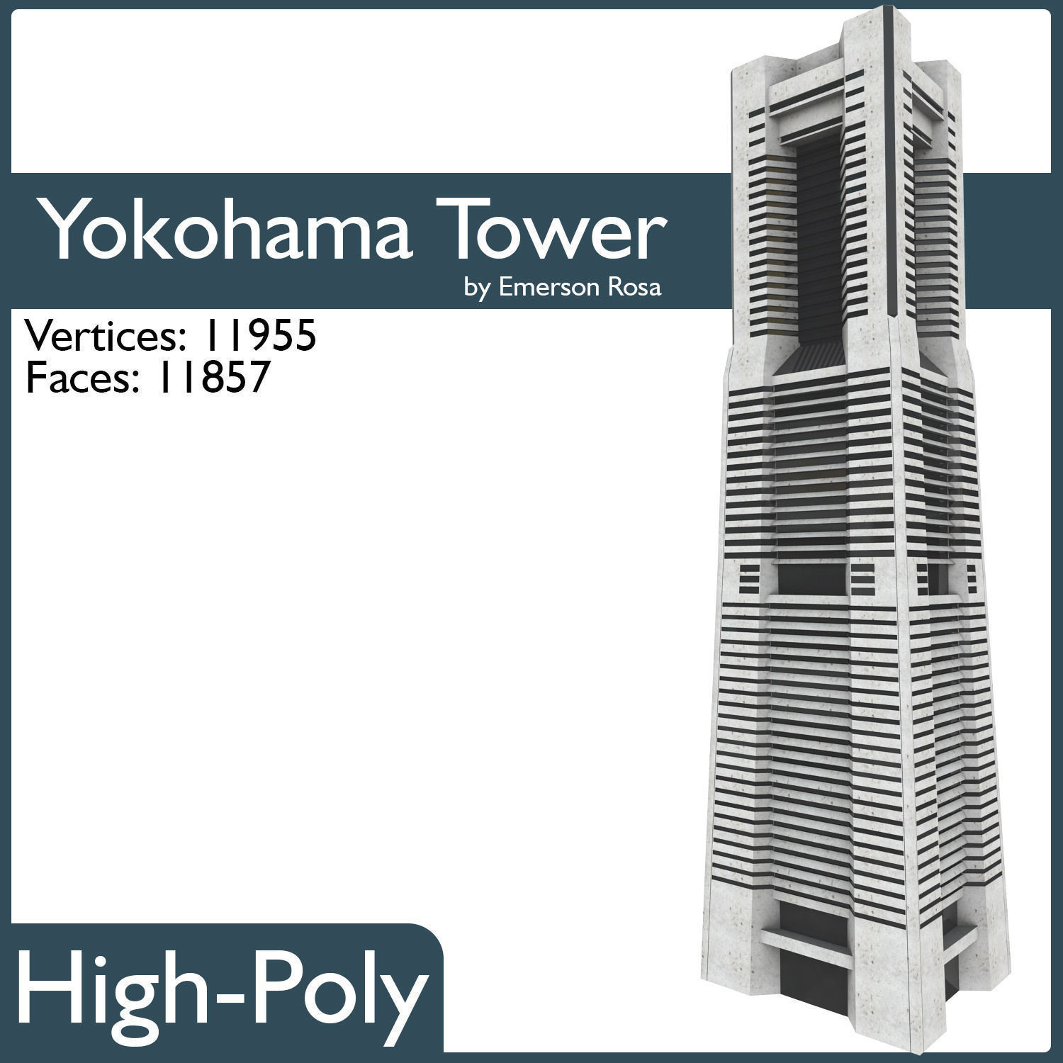 Yokohama Landmark Tower 3D model | CGTrader
