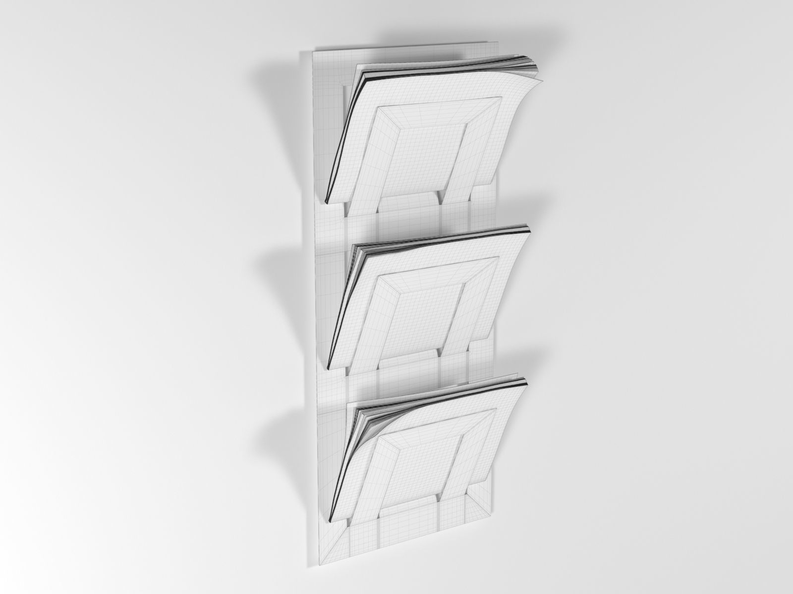 Triple Tier Magazine Rack 3D model | CGTrader