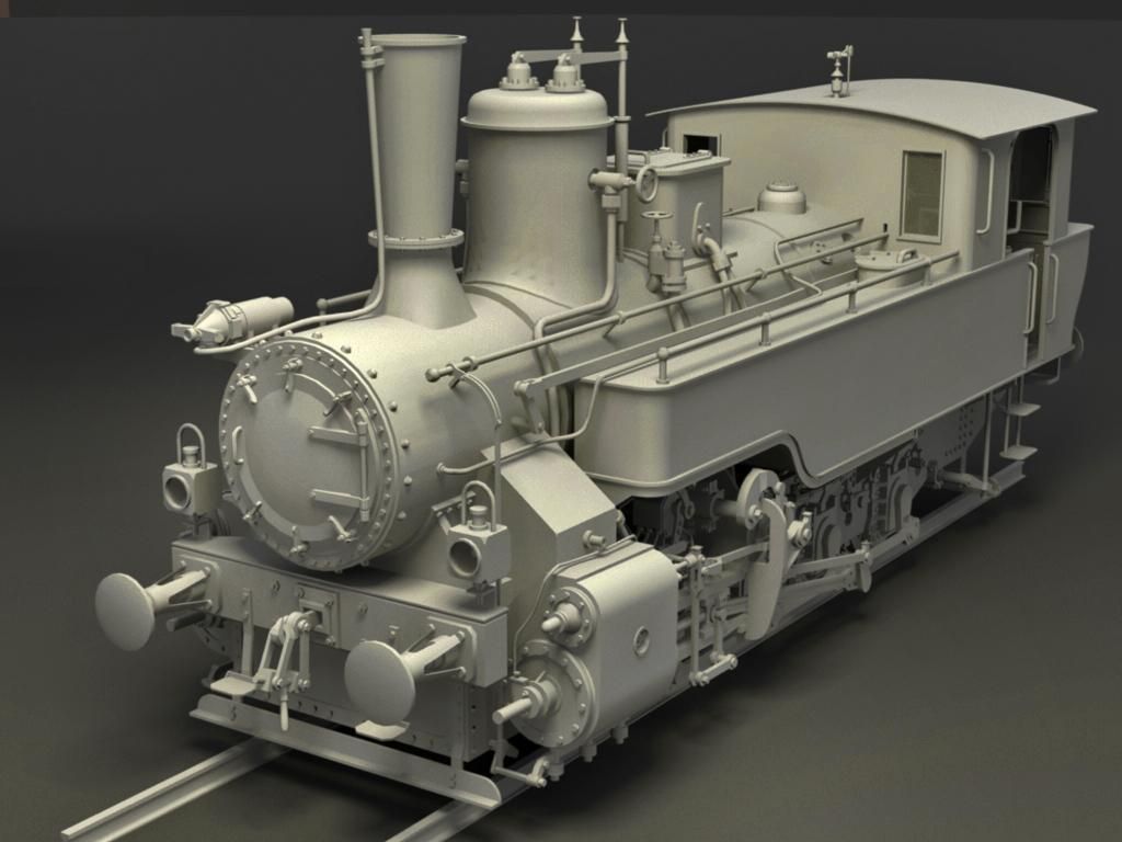 MAV 475 Steam Locomotive Tank Engine 3D Model MAX OBJ 3DS SKP ...