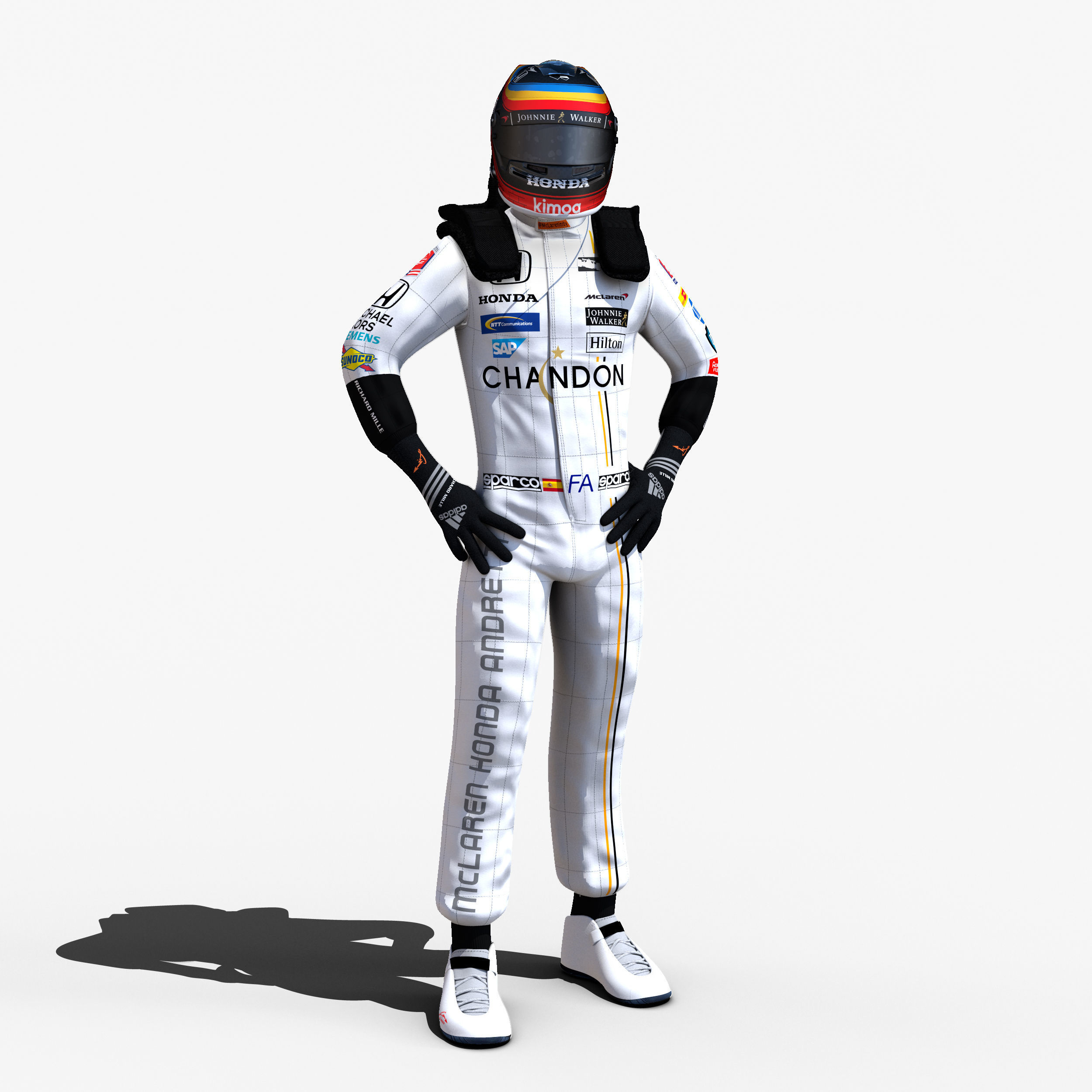 3D model Fernando Alonso indy 2017 VR / AR / low-poly rigged | CGTrader