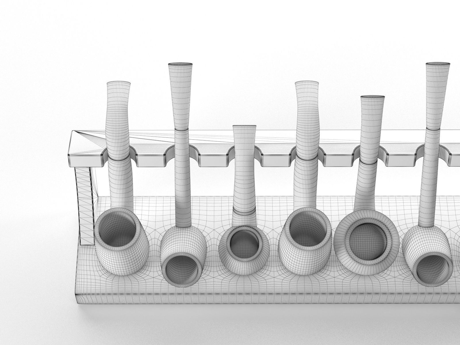 Set of Pipes on Stand 3D model | CGTrader