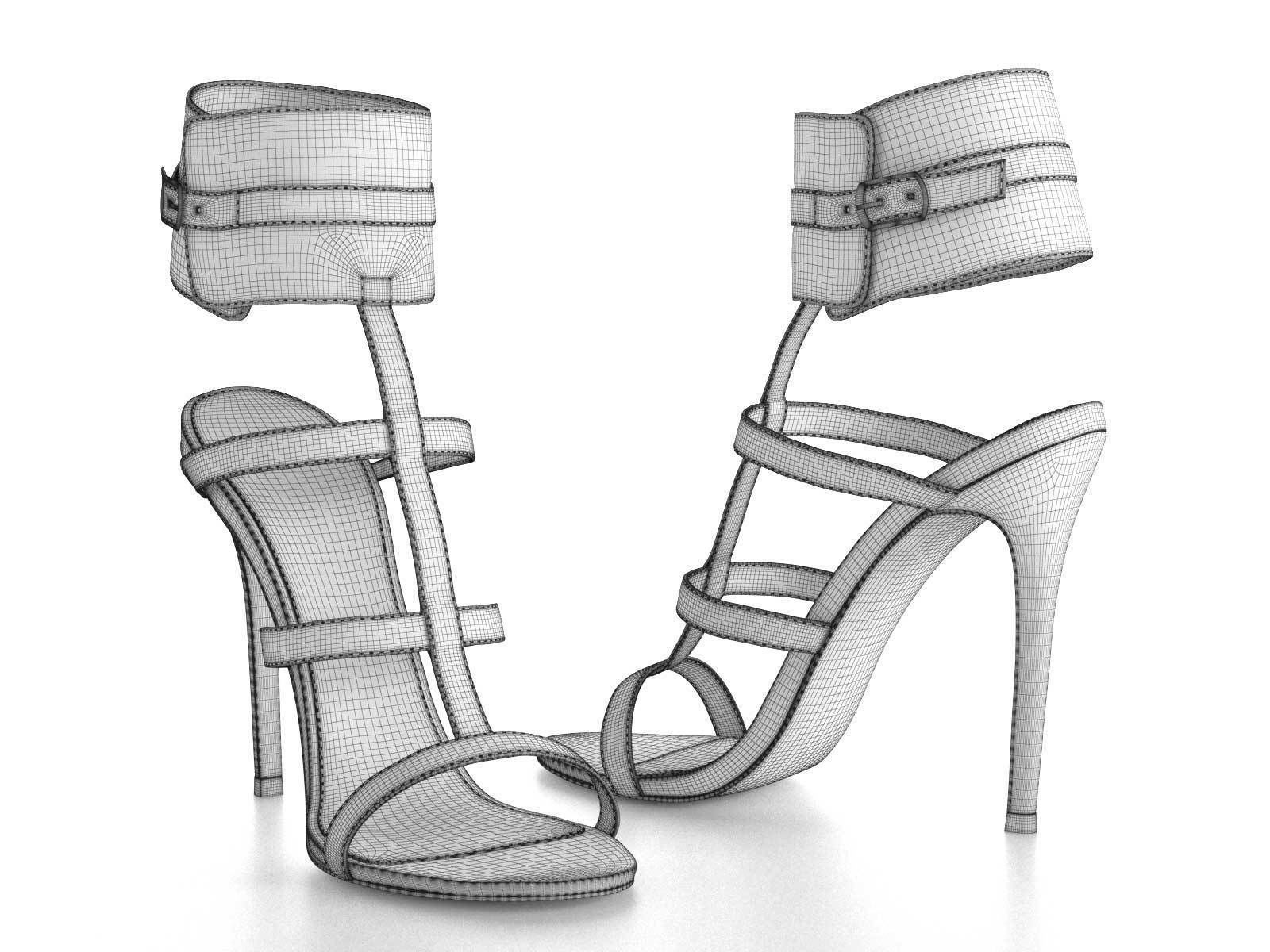 Nika Ankle Cuff High Heels 3D model | CGTrader