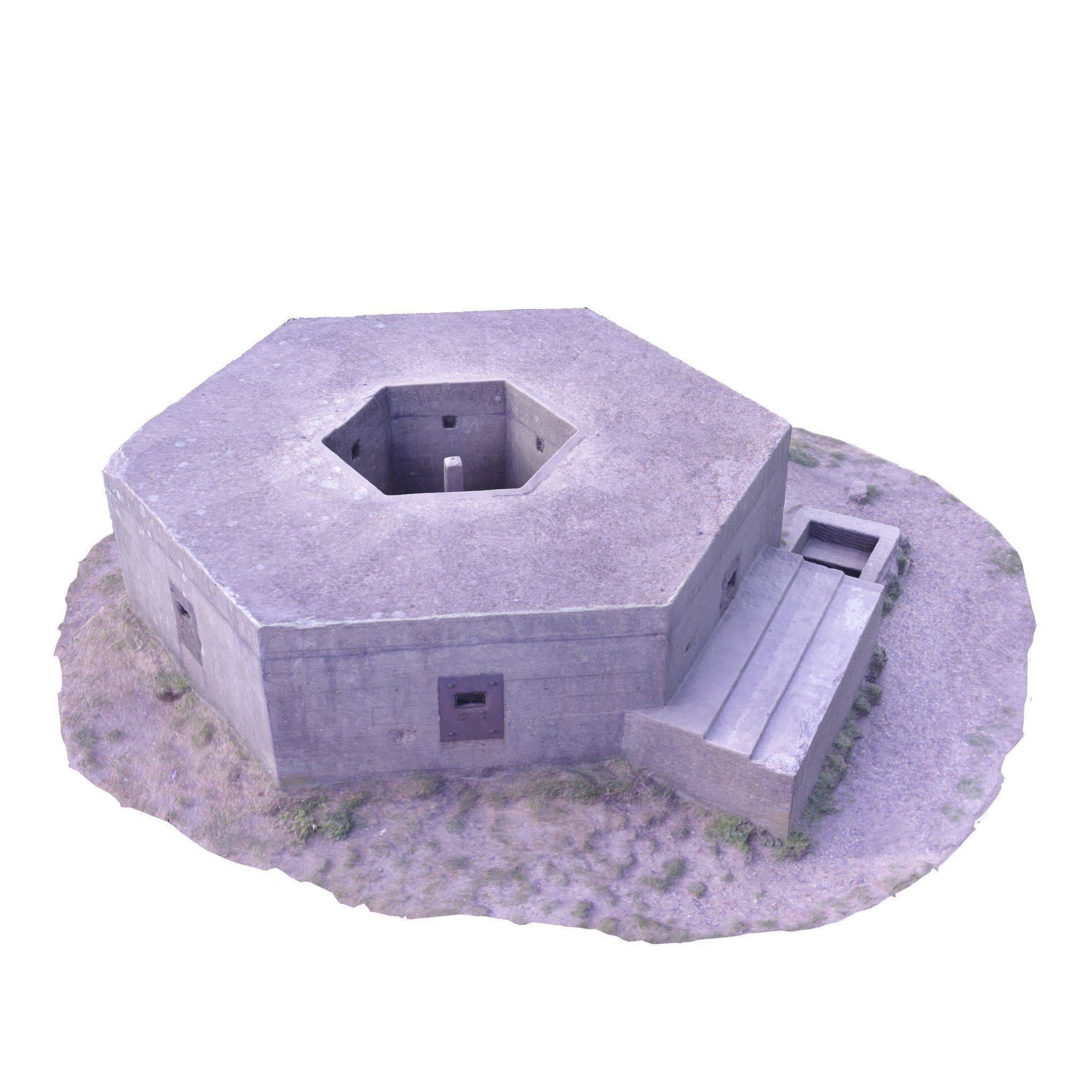 3D model WW2 Pill Box Gun Outpost - High and Low Poly VR / AR / low ...