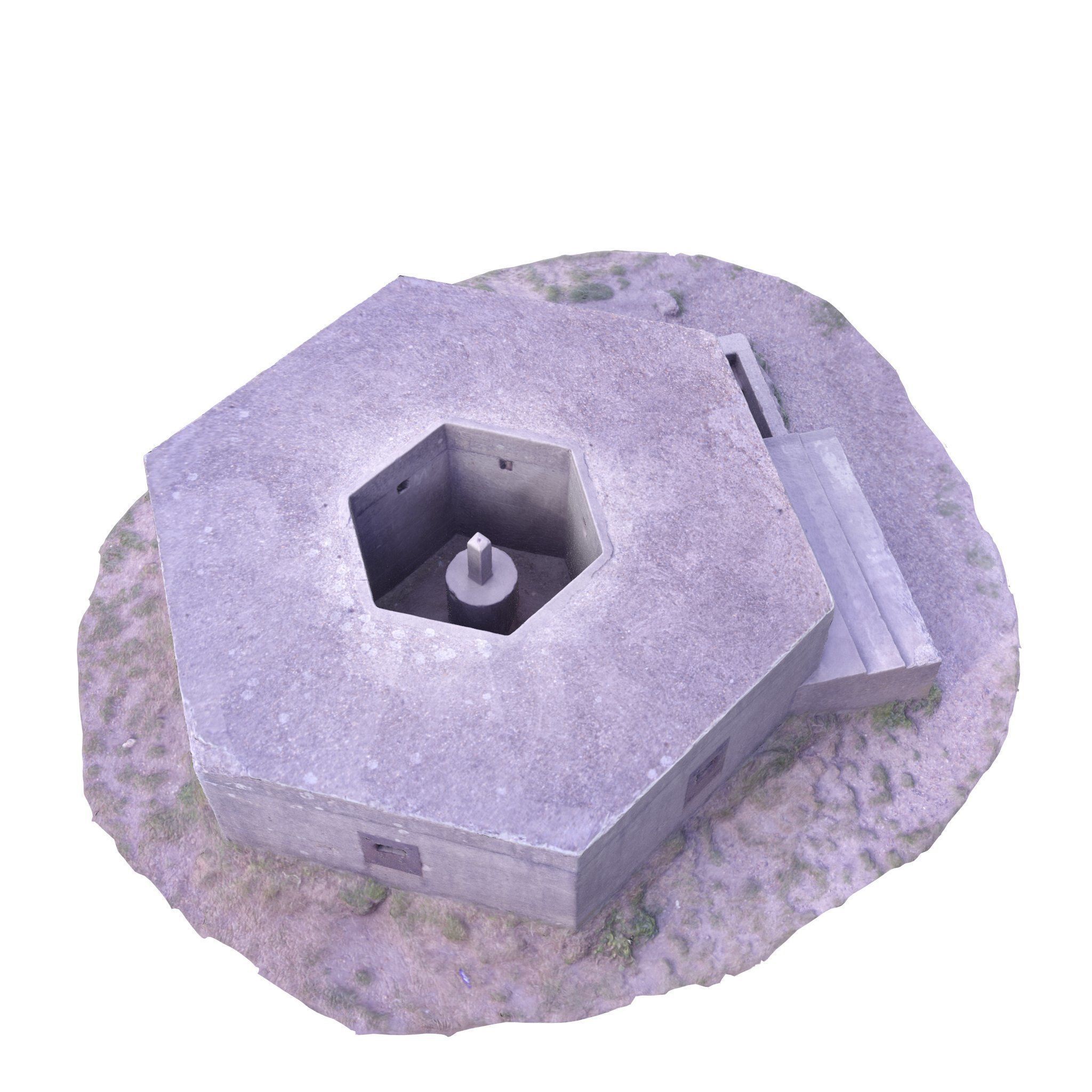 3D model WW2 Pill Box Gun Outpost - High and Low Poly VR / AR / low ...