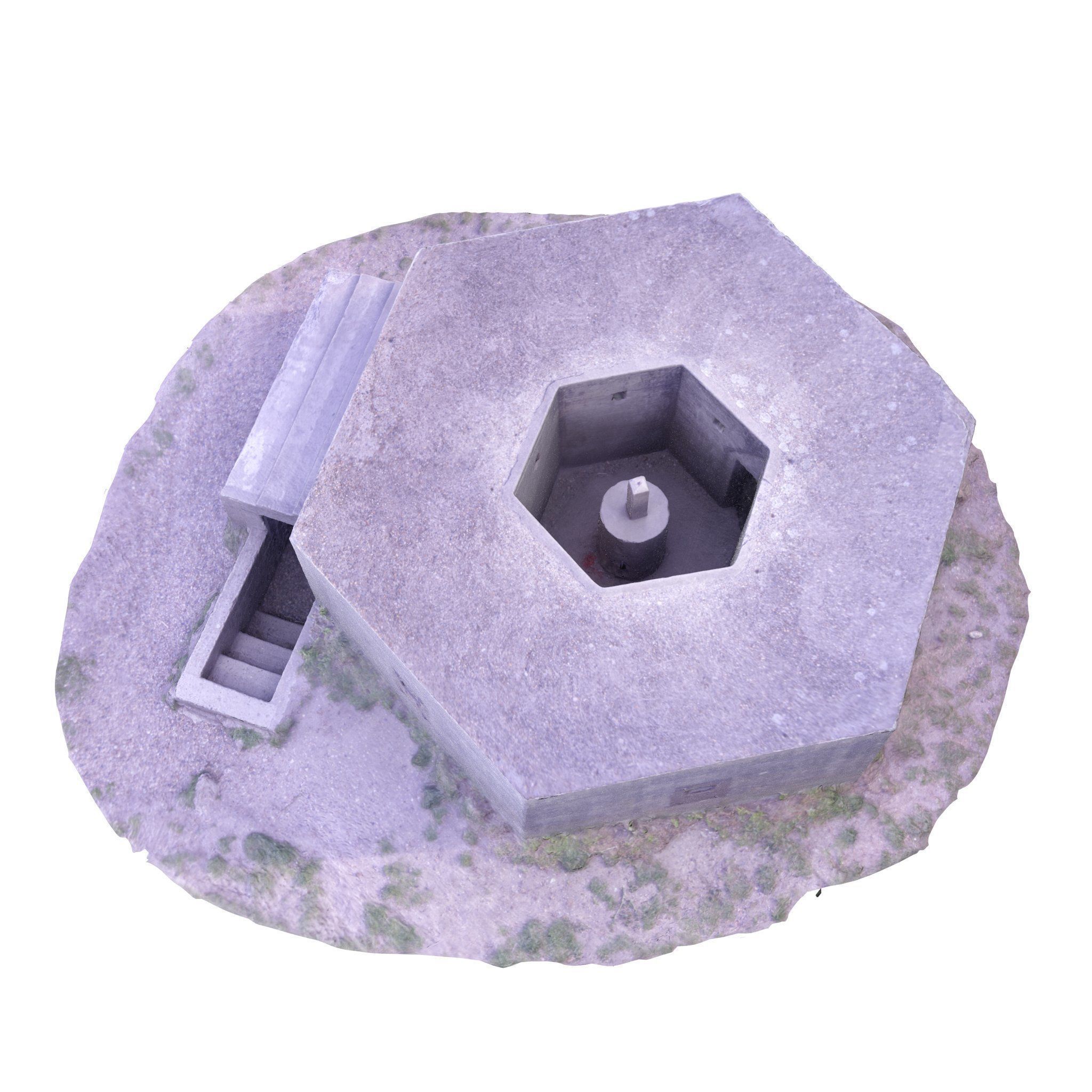 3D model WW2 Pill Box Gun Outpost - High and Low Poly VR / AR / low ...