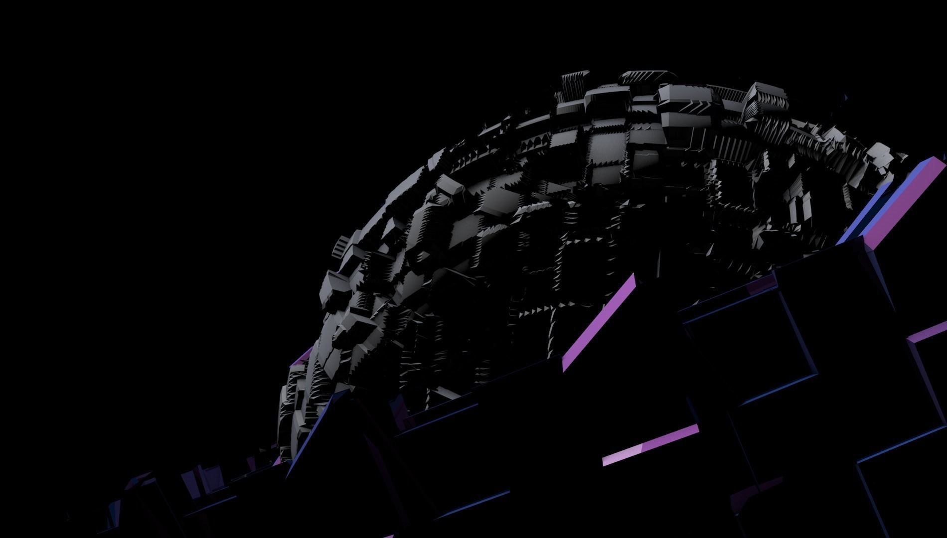 3D model Futuristic space station VR / AR / low-poly | CGTrader