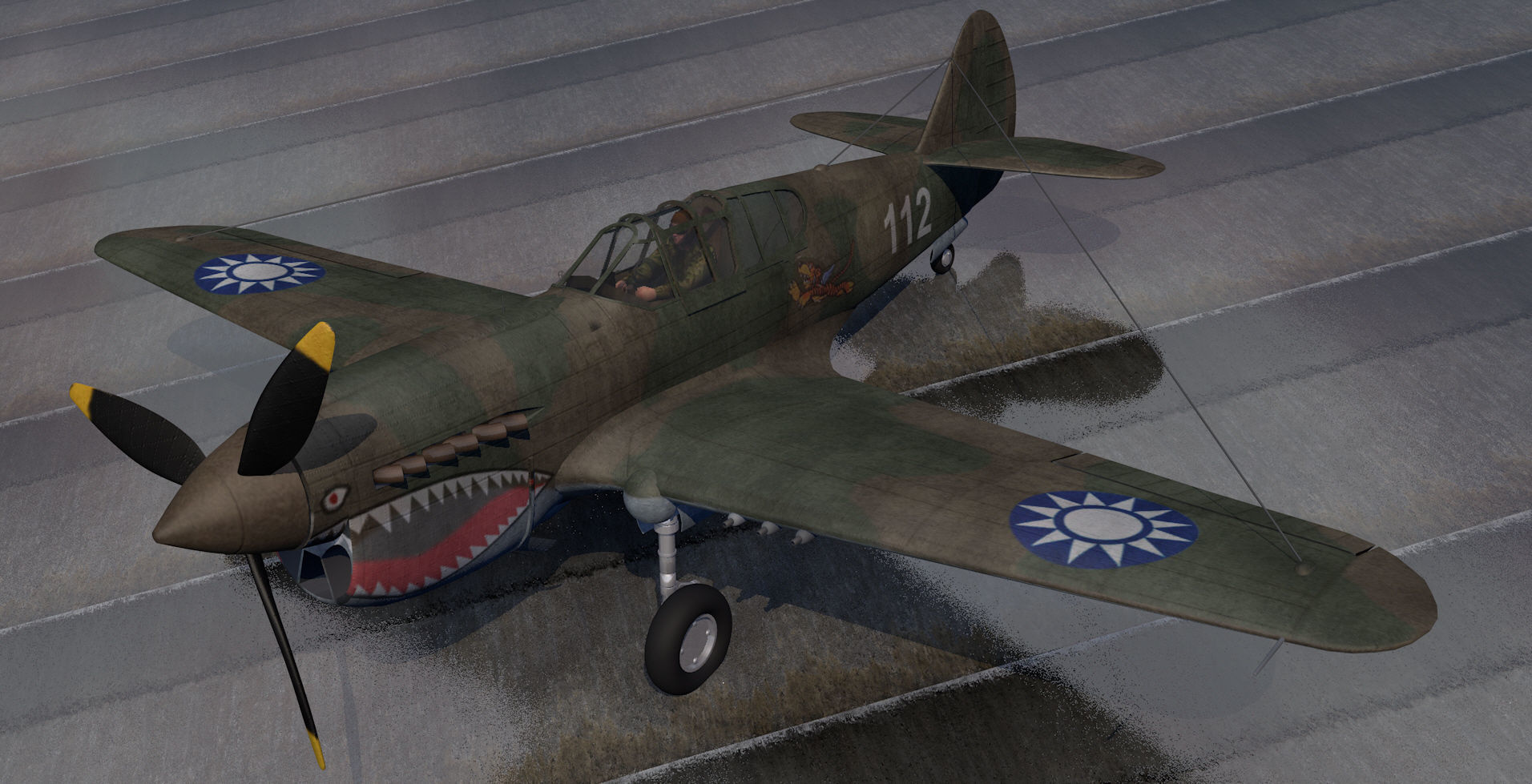 Curtiss P-40E Warhawk 3D model | CGTrader