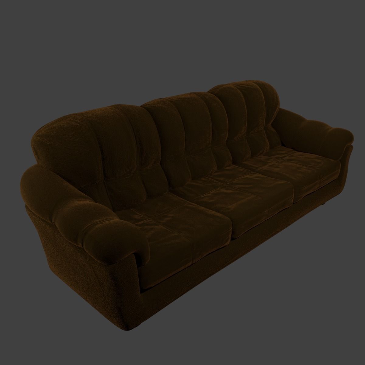 Couch - Brown Velvet free VR / AR / low-poly 3D model | CGTrader
