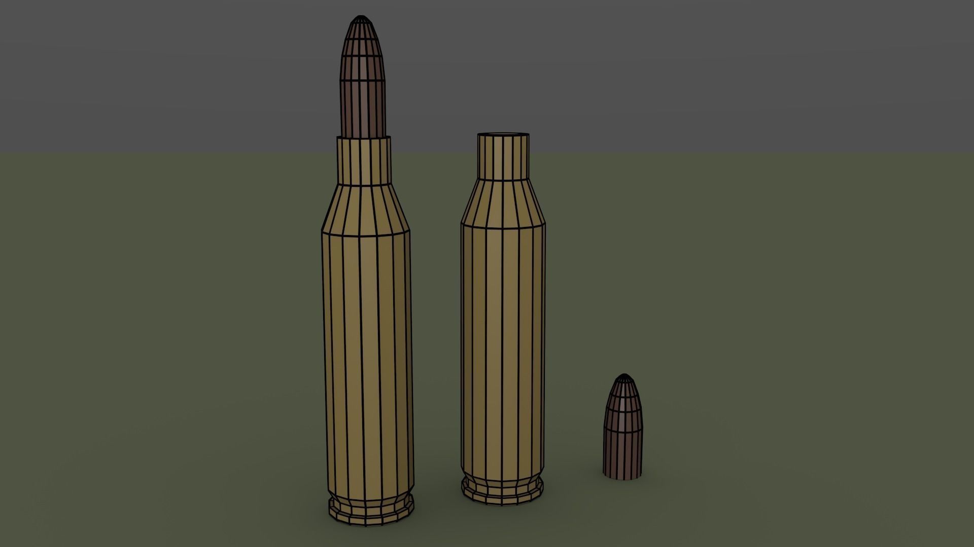 3D model Low-Poly Ammo two bullets VR / AR / low-poly | CGTrader