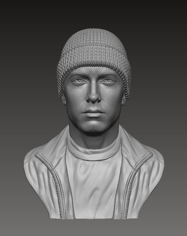 Eminem 3D portrait sculpture 3D model 3D printable | CGTrader