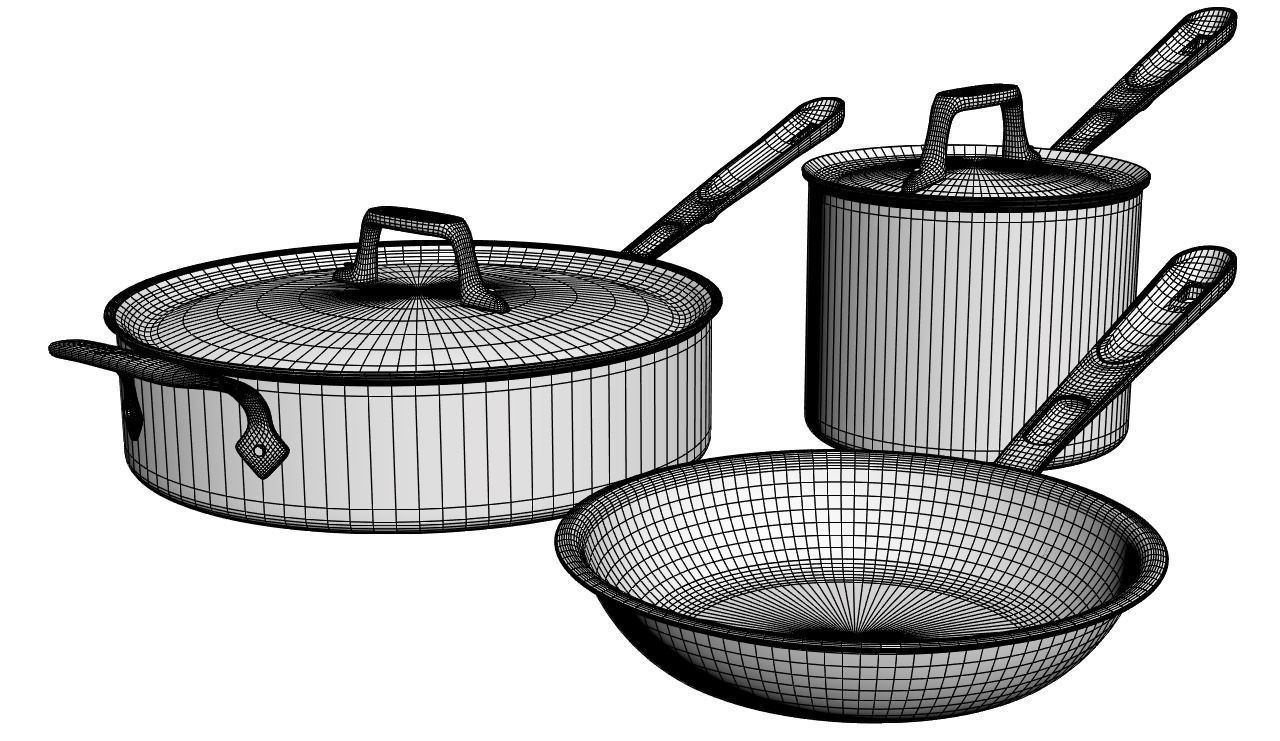 Copper kitchen set 3D model | CGTrader