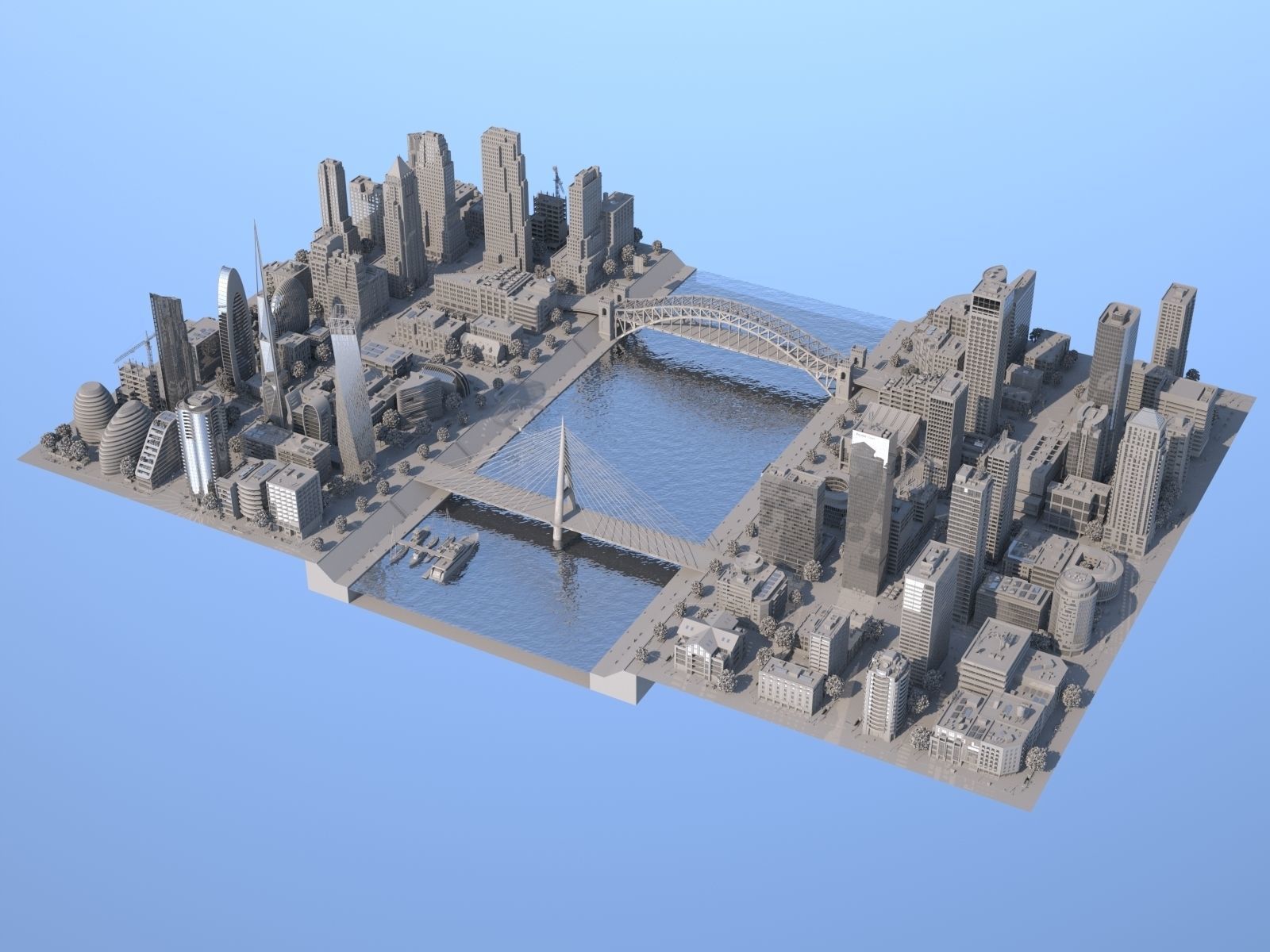 3D model Karton City VR / AR / low-poly | CGTrader