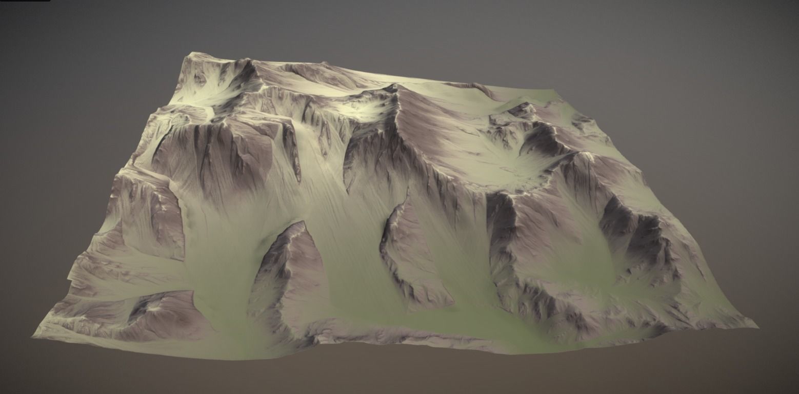 3D model Mountains Terrain VR / AR / low-poly | CGTrader