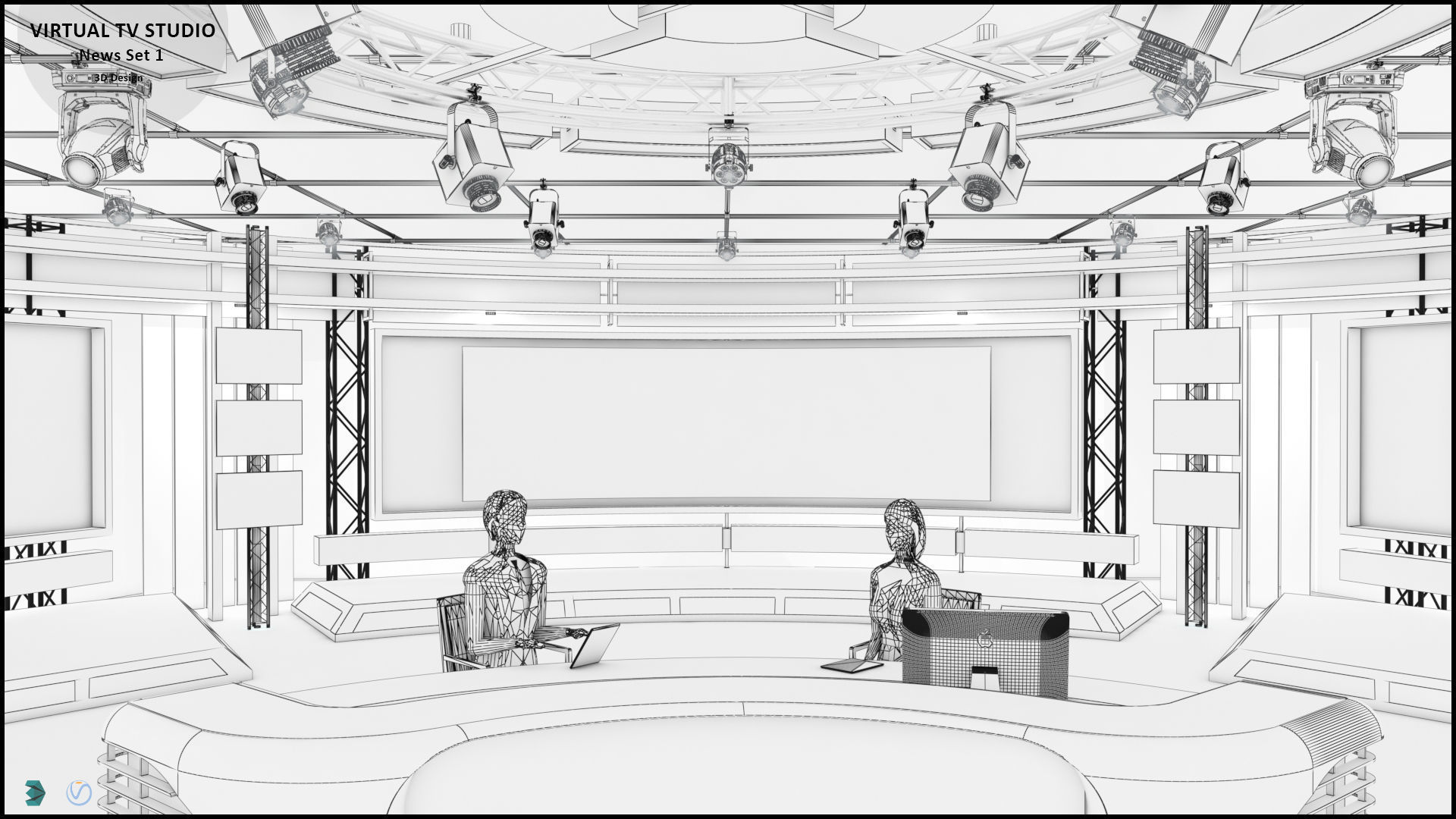 Virtual TV Studio Sets - Collection Vol 7 - 4 PCS DESIGN 3D model ...