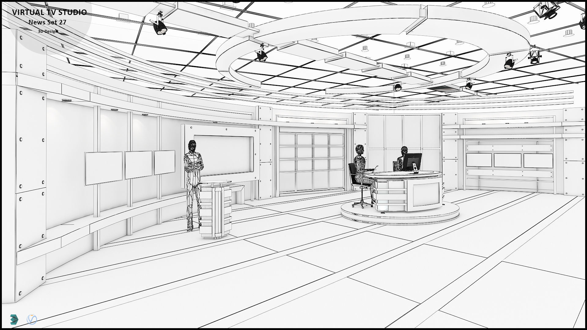 Virtual TV Studio Sets - Collection Vol 7 - 4 PCS DESIGN 3D model ...