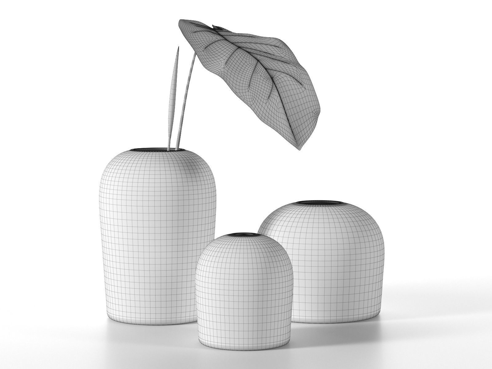 Troll Vases with Leaf 3D model | CGTrader