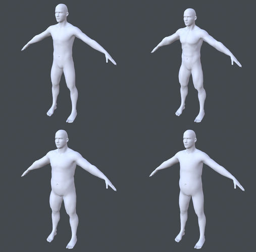3D model Male Base Mesh Set VR / AR / low-poly | CGTrader