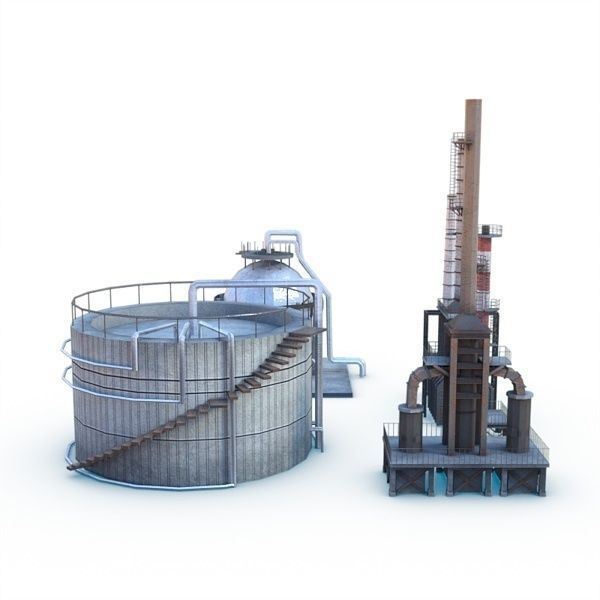 3D model Oil Refinery VR / AR / low-poly | CGTrader