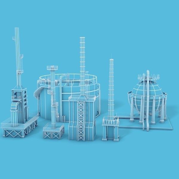 3D model Oil Refinery VR / AR / low-poly | CGTrader