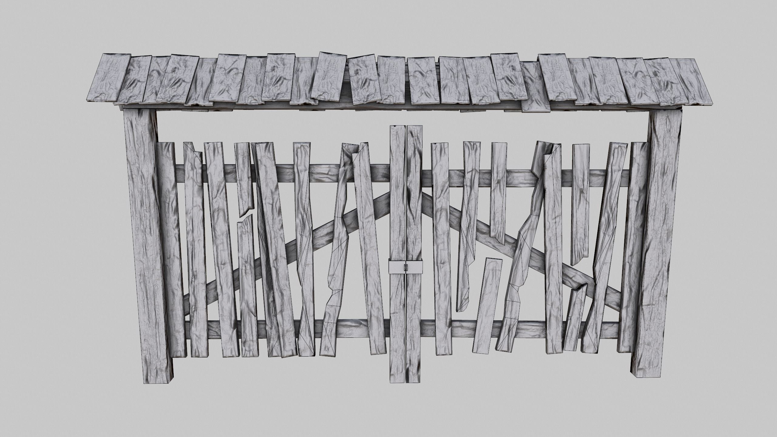 3D model Old wooden gate VR / AR / low-poly | CGTrader