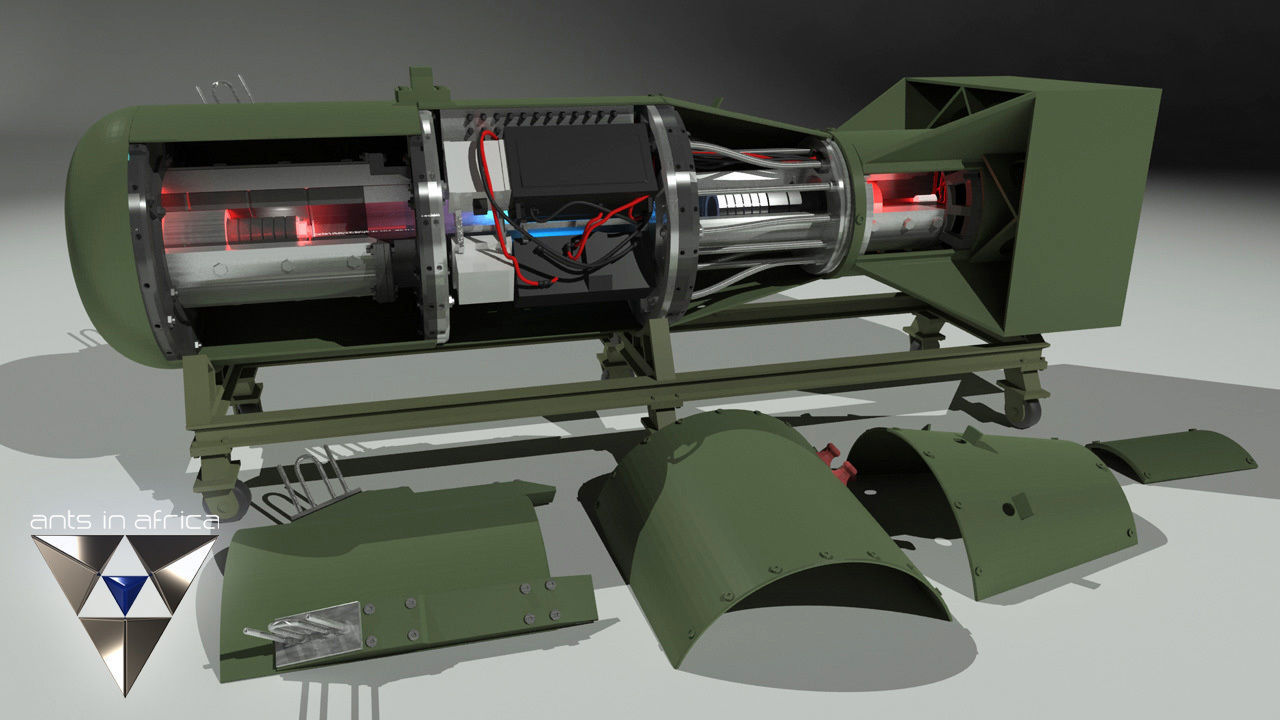 Atomic bomb cutaway scale model 3D model 3D printable | CGTrader