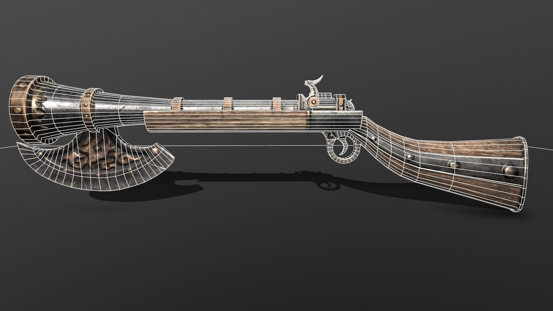 musket with axe free VR / AR / low-poly 3D model | CGTrader