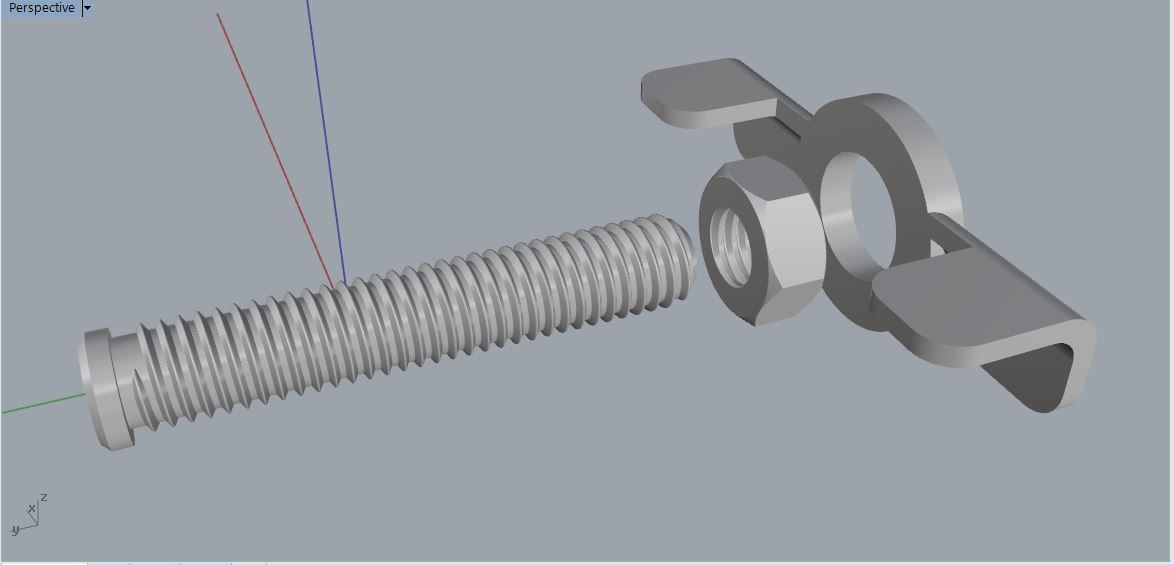 3d Bolt and Nut model 002 Original Sizes Clear Model 3D print 3D model ...