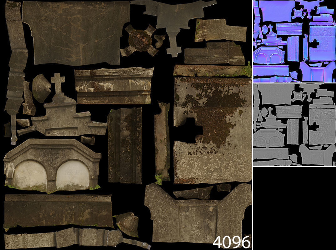 3D model Scanned photorealistic old crumbling crypt VR / AR / low-poly ...