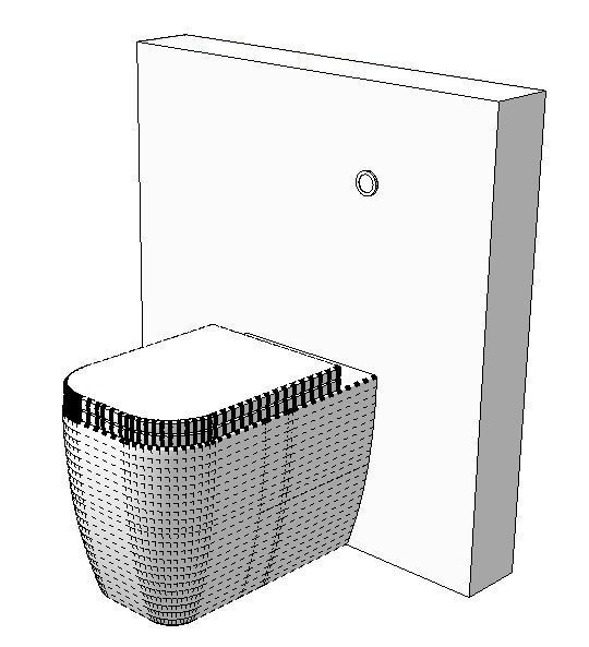 3D model Back to wall WC pan 57cm projection with sensor flush VR / AR ...