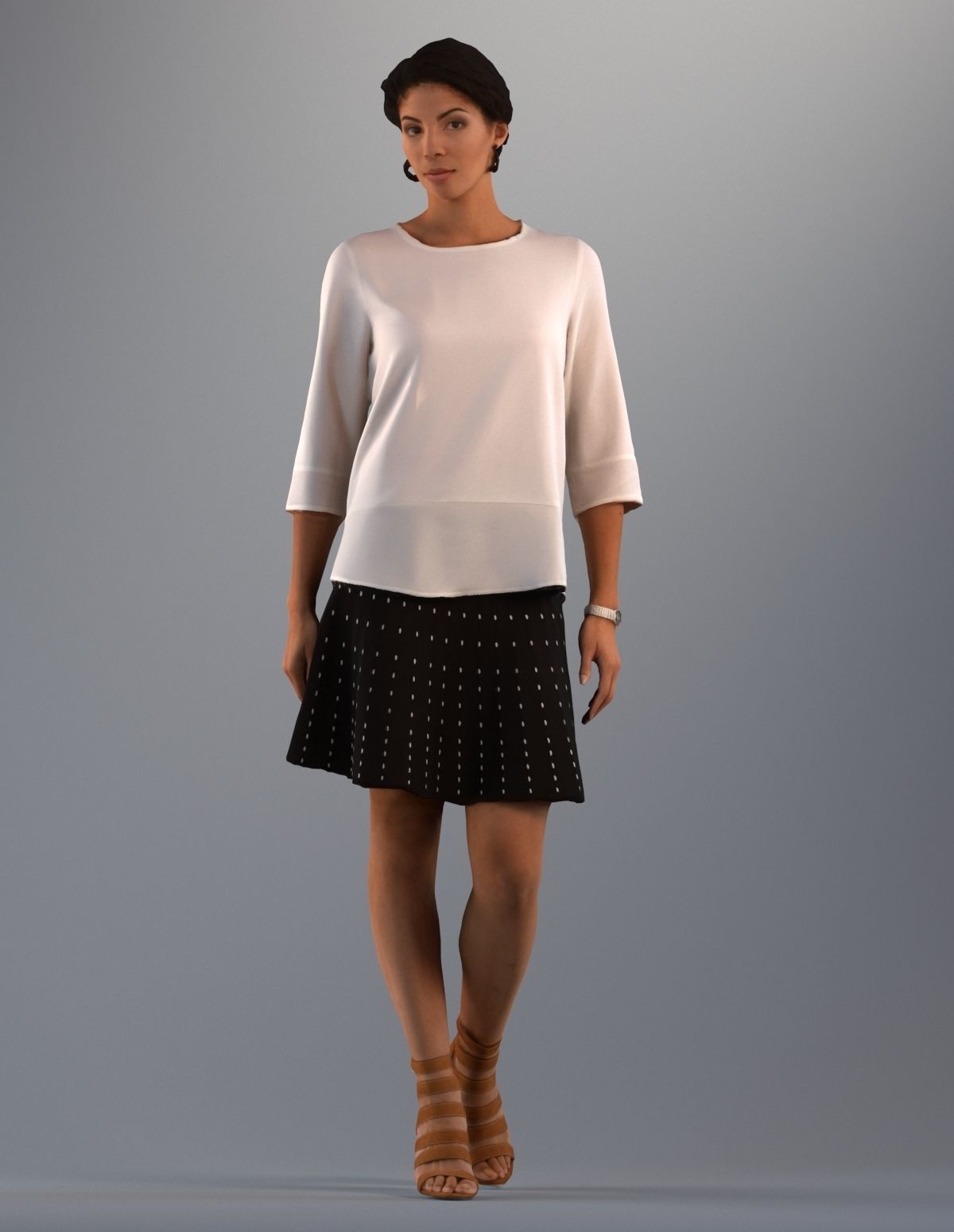 Set of 3D women standing still Basics004 3D model | CGTrader