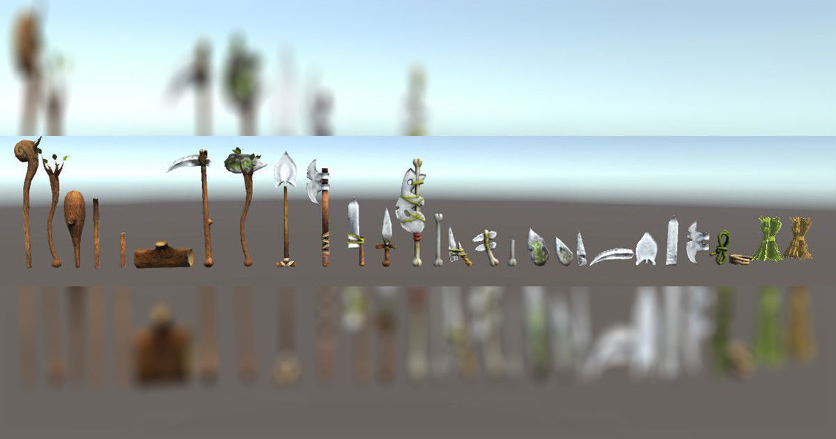 3D model Craftable Primitive tools pack VR / AR / low-poly | CGTrader