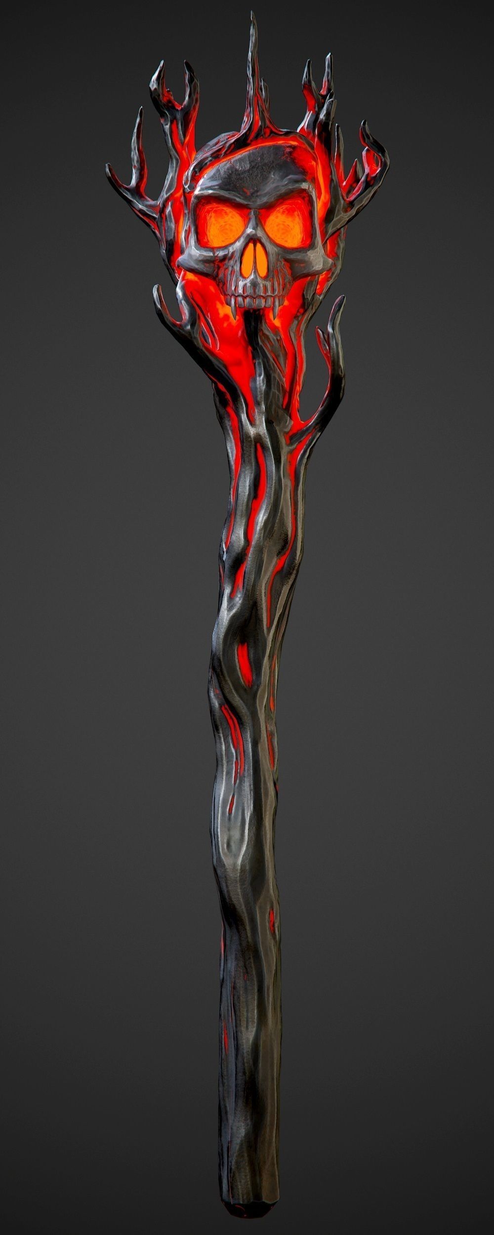 3D model Hellish staff with a skull VR / AR / low-poly | CGTrader