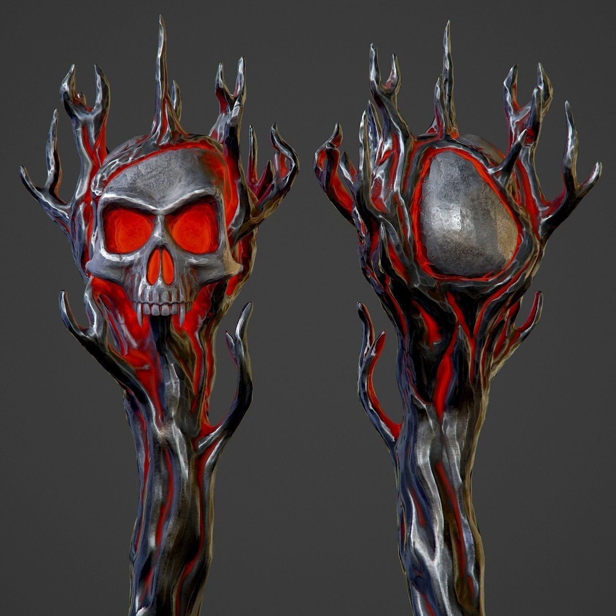 3D model Hellish staff with a skull VR / AR / low-poly | CGTrader