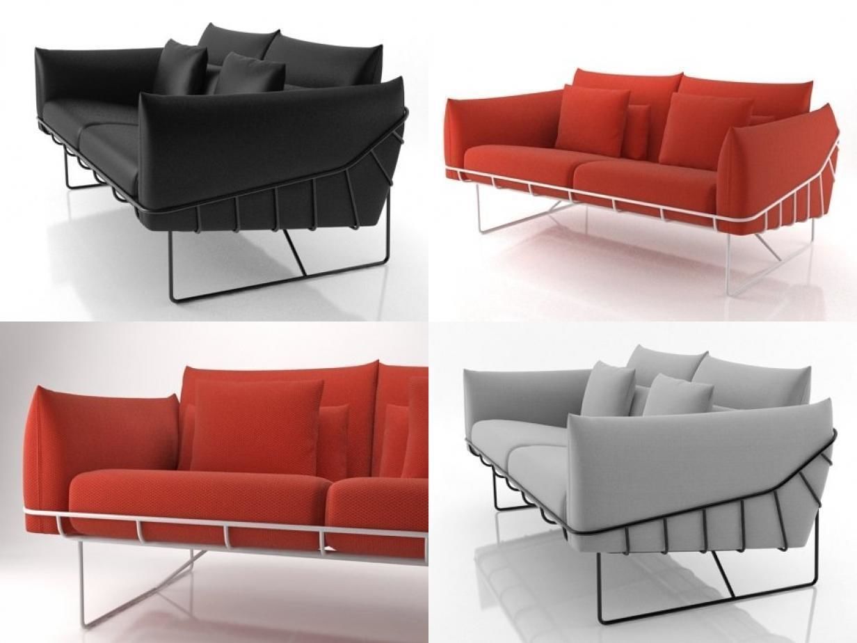 Wireframe sofa 2 seat 3D model | CGTrader