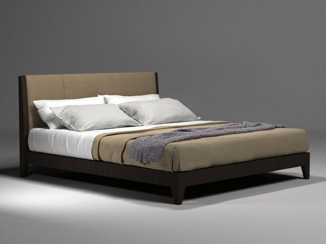 Java bed made of wood and leather 3D model | CGTrader