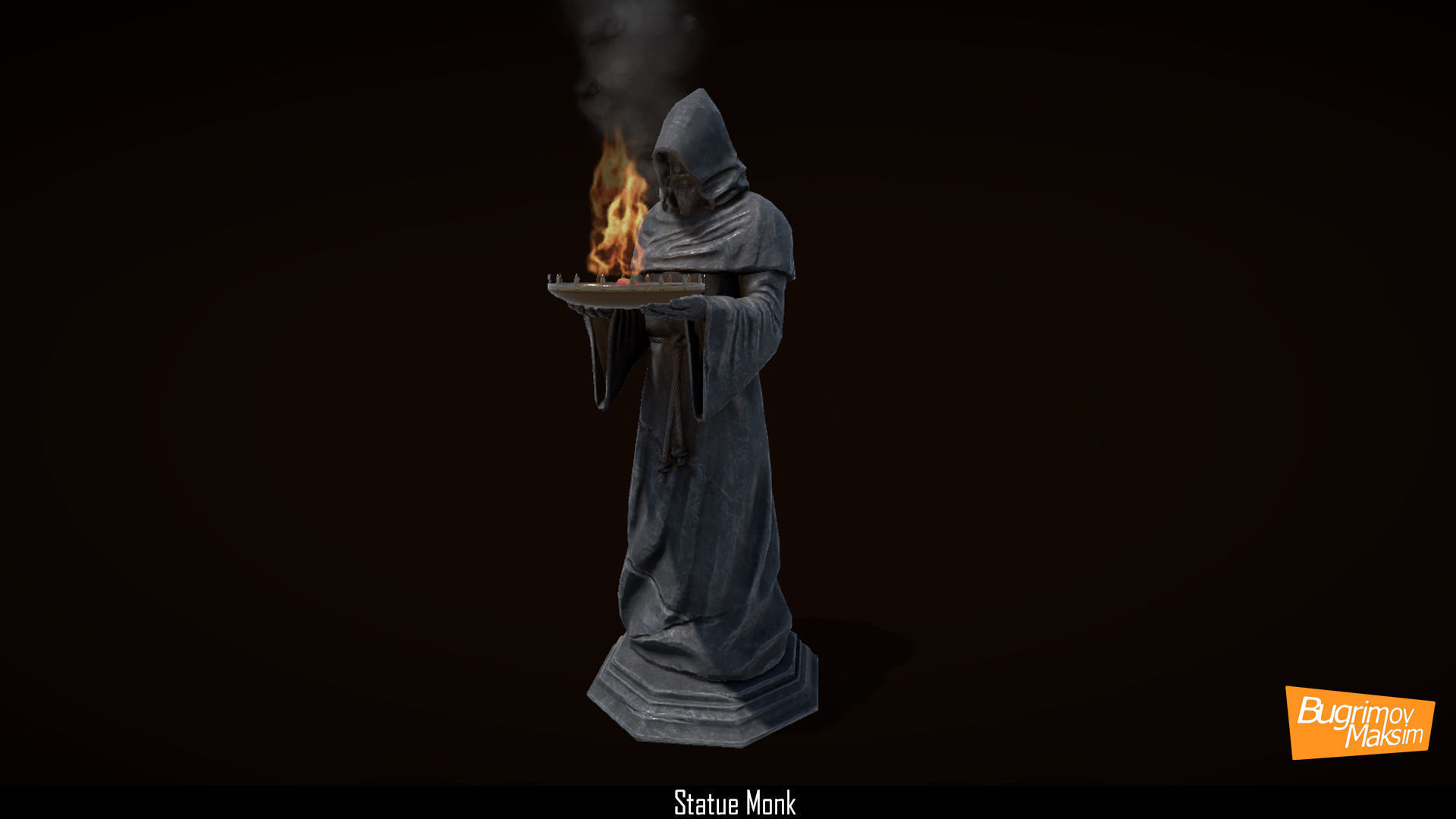 3D model Statue of a monk VR / AR / low-poly | CGTrader