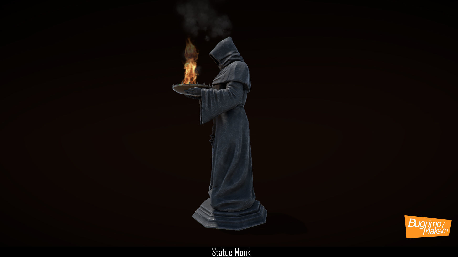 3D model Statue of a monk VR / AR / low-poly | CGTrader