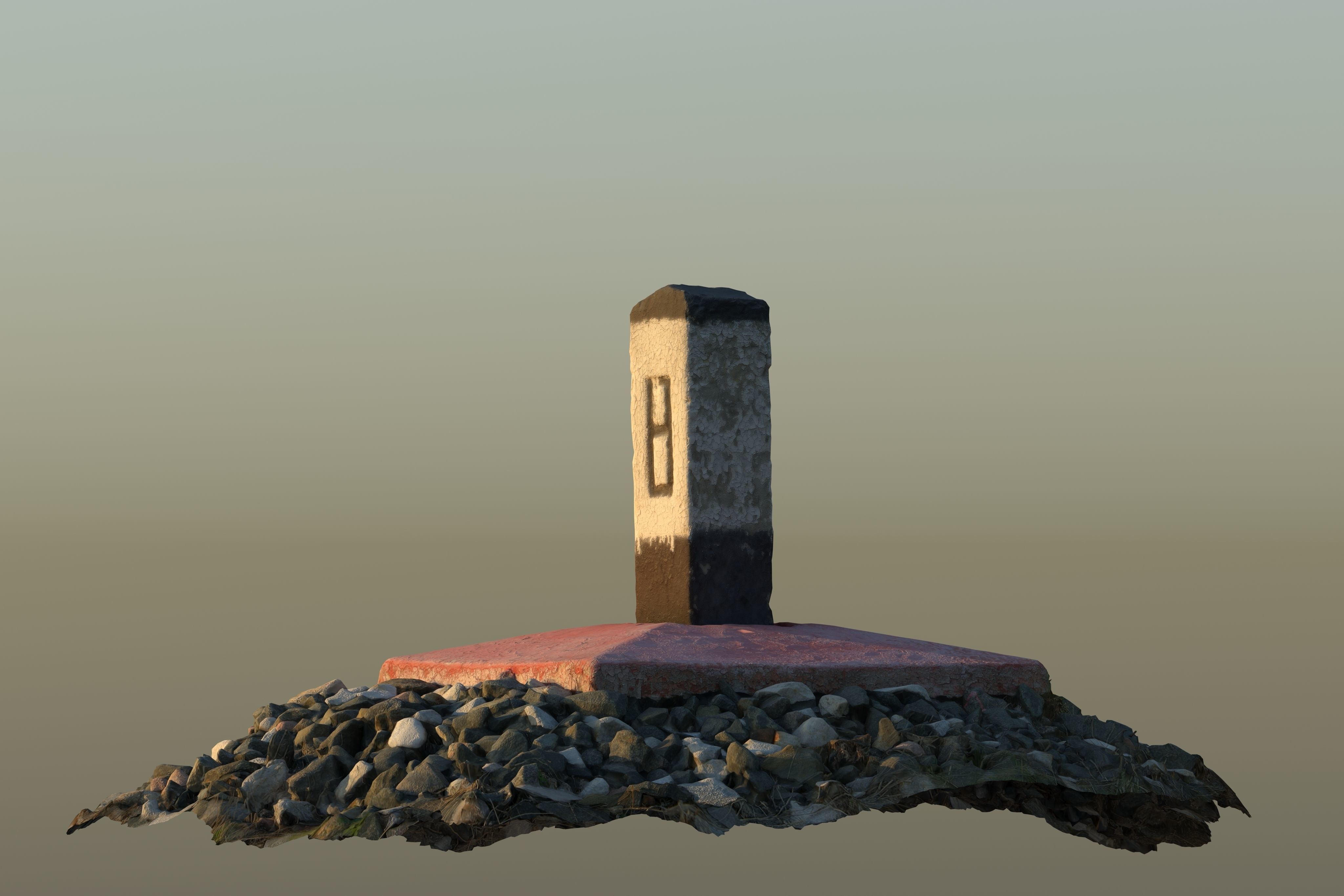 Kilometer post free 3D model | CGTrader