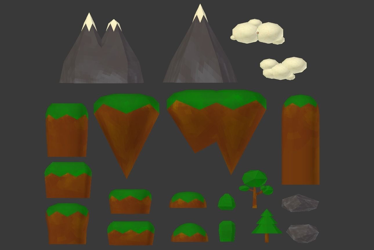3D model LP Simple Landscape Assets Pack VR / AR / low-poly | CGTrader