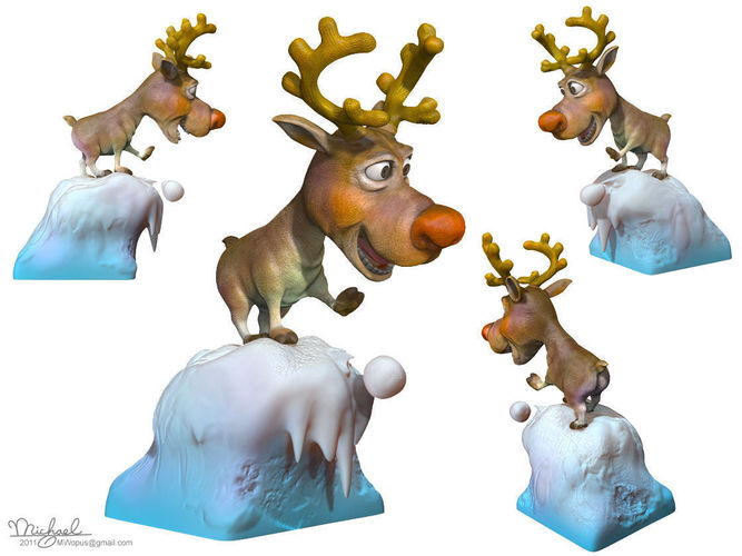 Rudolph 3D Model 3D printable .obj - CGTrader.com