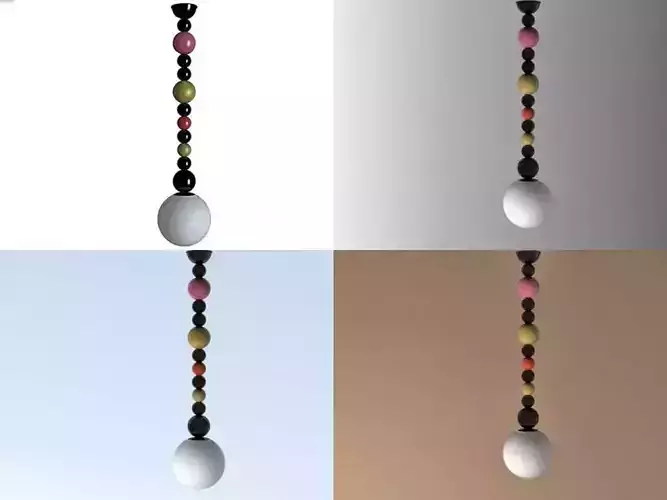 RGB different colored beads hanging from string 3D model | CGTrader