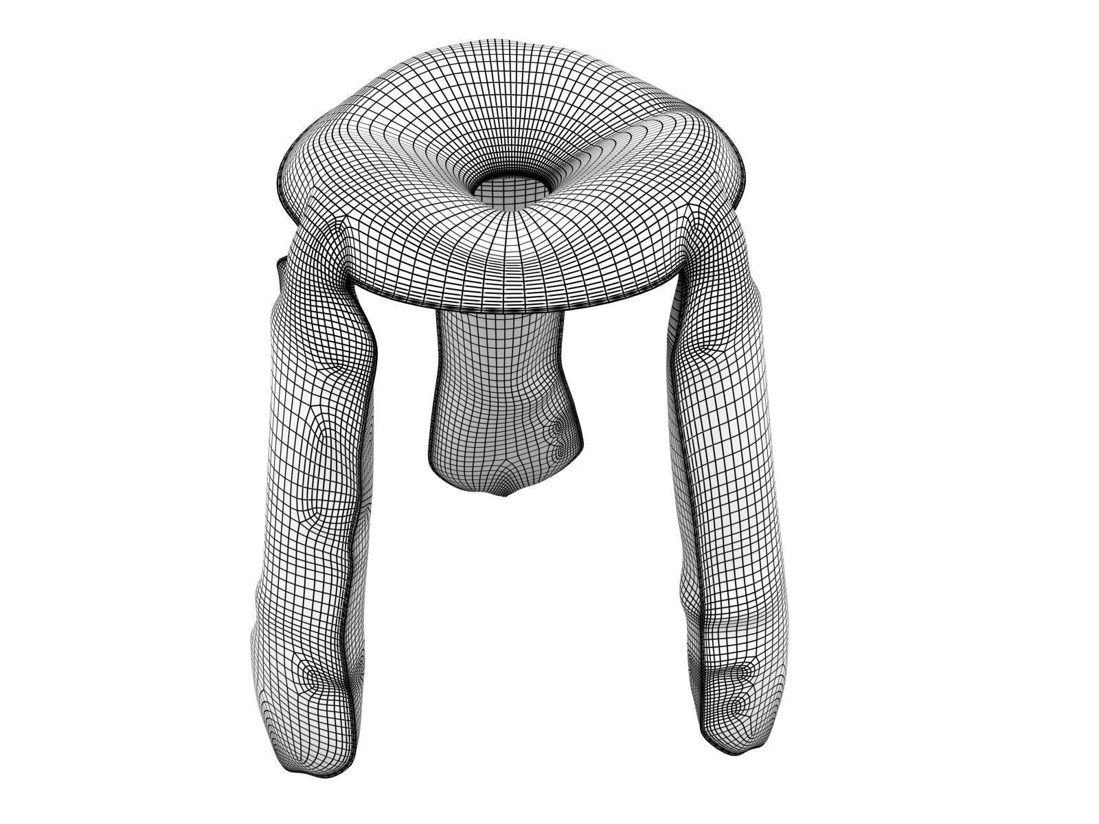 Plopp three stools made of metal and copper 3D model | CGTrader