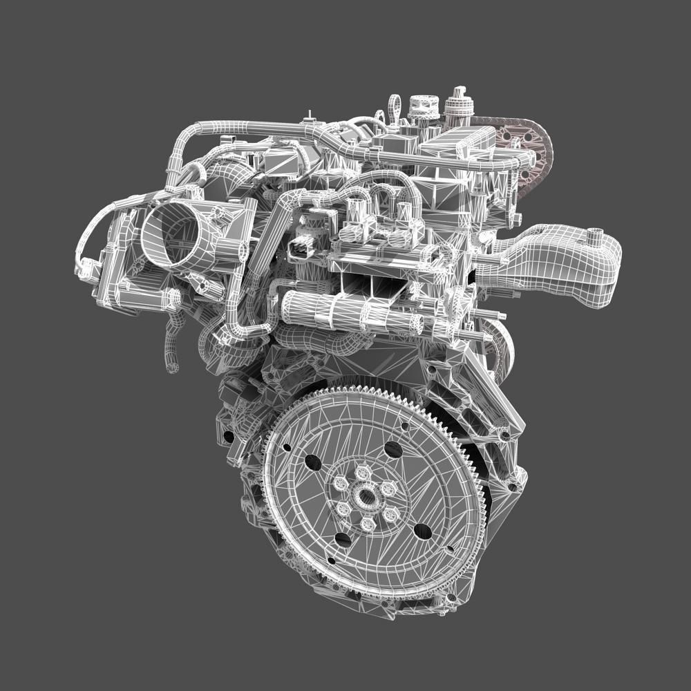 Car 4 Cylinder Engine Cutaway 3D model | CGTrader