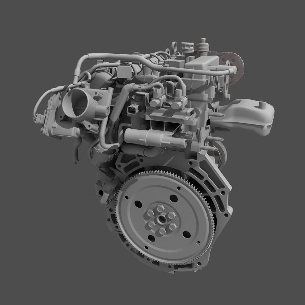 Car 4 Cylinder Engine Cutaway 3D model | CGTrader